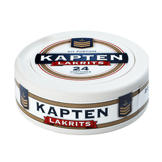Kapten Lakrits Vit Portion - Snusbolaget.se - Snus på nätet