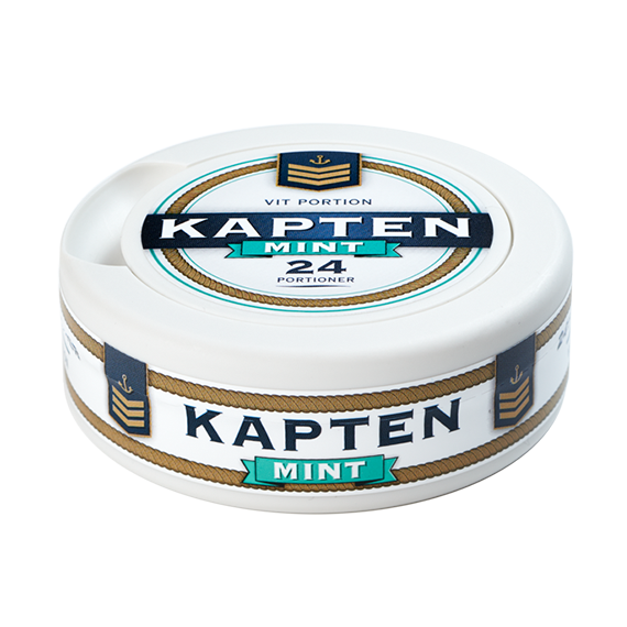 Kapten Vit Mint Portionssnus | Snusbolaget