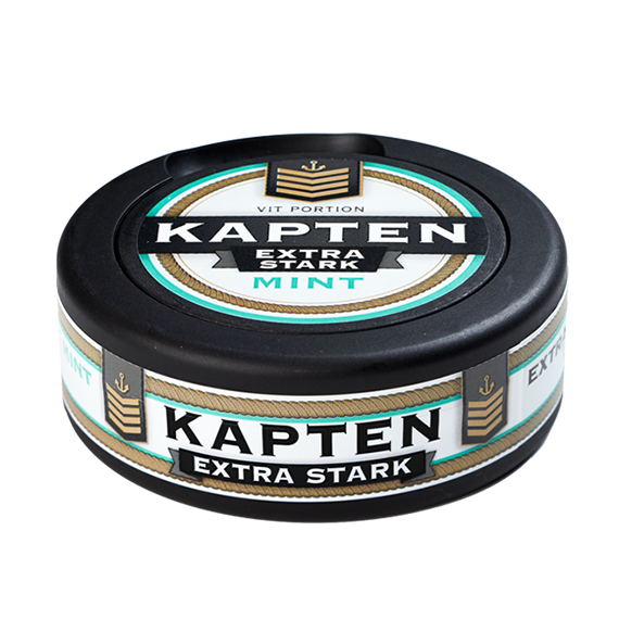 Kapten Vit Mint Extra Stark Portion | Snusbolaget