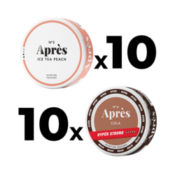 Köp Après 10 Ice Tea Peach Normal & 10 Cola Hyper Strong Mixpack med ...